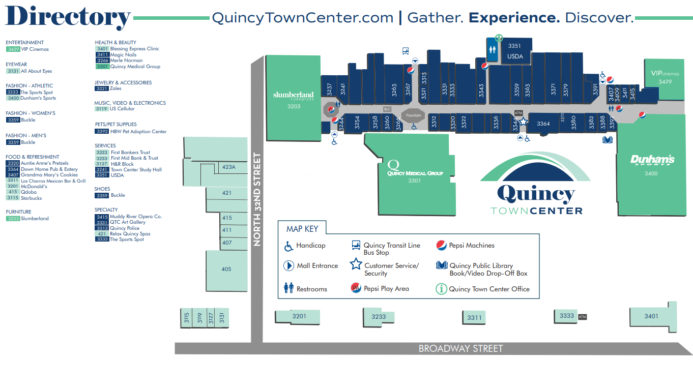 Directory Map - Quincy Town Center